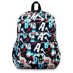 j world new york oz school backpack for girls boys. cute kids bookbag, graffiti, one size