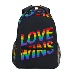 school backpack love wins pride rainbow teens girls boys schoolbag travel bag