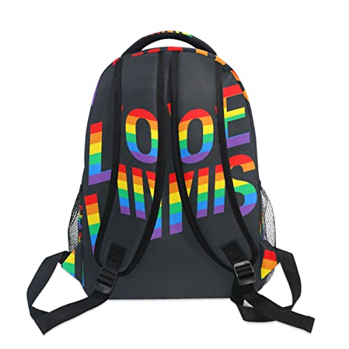 School Backpack Love Wins Pride Rainbow Teens Girls Boys Schoolbag Travel Bag