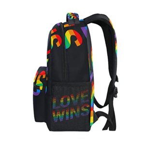 School Backpack Love Wins Pride Rainbow Teens Girls Boys Schoolbag Travel Bag