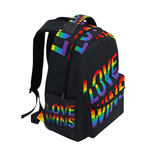 School Backpack Love Wins Pride Rainbow Teens Girls Boys Schoolbag Travel Bag