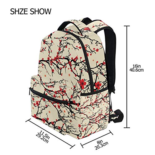 Japanese Cherry Blossom Sakura Tree Backpacks Travel Laptop Daypack School Bags for Teens Men Women