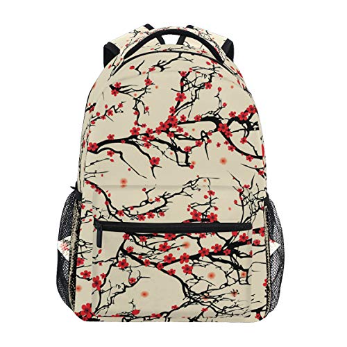 Japanese Cherry Blossom Sakura Tree Backpacks Travel Laptop Daypack School Bags for Teens Men Women