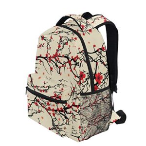 Japanese Cherry Blossom Sakura Tree Backpacks Travel Laptop Daypack School Bags for Teens Men Women