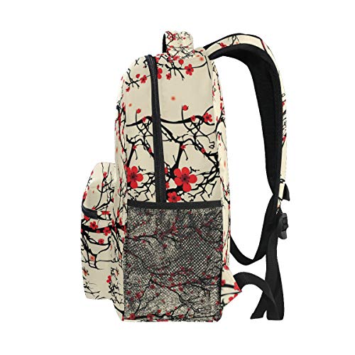 Japanese Cherry Blossom Sakura Tree Backpacks Travel Laptop Daypack School Bags for Teens Men Women