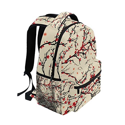 Japanese Cherry Blossom Sakura Tree Backpacks Travel Laptop Daypack School Bags for Teens Men Women