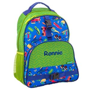 dibsies personalized trendsetter backpack (cars, trucks, planes, & trains) medium