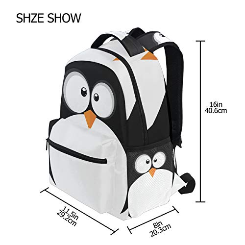 School Backpack Cute Penguin Bookbag for Boys Girls Teens Casual Travel Bag Computer Laptop Daypack