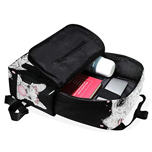 School Backpack Cute French Bulldog Large Capacity Bag for Travel Outdoor Sports Boys Girls Teenage