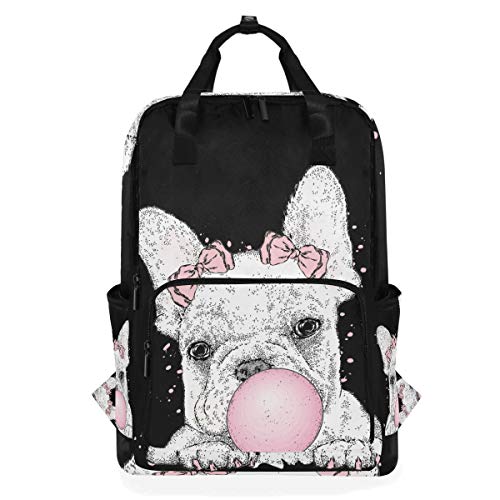 School Backpack Cute French Bulldog Large Capacity Bag for Travel Outdoor Sports Boys Girls Teenage