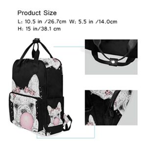 School Backpack Cute French Bulldog Large Capacity Bag for Travel Outdoor Sports Boys Girls Teenage