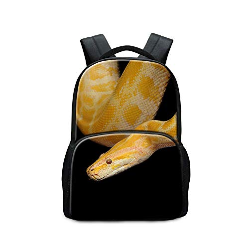 Dispalang Crazy Snake Printed School Backpack Pattern Really Cool Animal Rucksack for Boys College Day Pack Laptop Bag