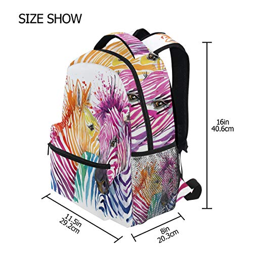 ALAZA Oil Painting Zebra Print Backpack Daypack College School Travel Shoulder Bag