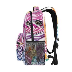 ALAZA Oil Painting Zebra Print Backpack Daypack College School Travel Shoulder Bag