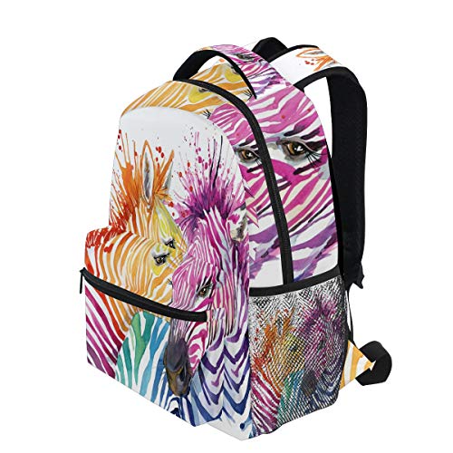 ALAZA Oil Painting Zebra Print Backpack Daypack College School Travel Shoulder Bag