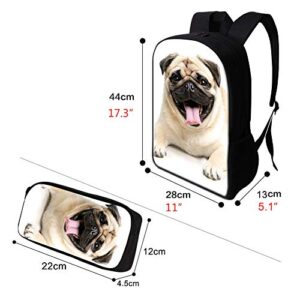 Smileygirl Puppy Dog Little Boys Backpack and Lunch Box Bookbags Middle School Teenage Girls School Bag Set One_Size