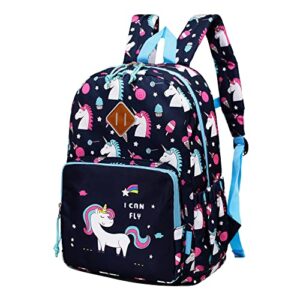 powofun kids backpack school bag children water-resistant cute cartoon travel rucksack backpack for kindergarten boys girls with chest buckle