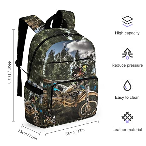 Aeoiba Sport Motorcycle Backpack, PU Leather Travel Laptop Backpack with USB Charging Port, Water Resistant College School Computer Bag for Men & Women