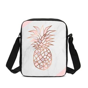 Delerain Pink Pineapple 3 Pcs Backpack Set for Kids Back to School Bookbag with Lunch Box and Pencil Case Durable Lightweight Travel for Teens Students Boys Girls