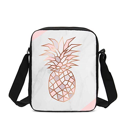 Delerain Pink Pineapple 3 Pcs Backpack Set for Kids Back to School Bookbag with Lunch Box and Pencil Case Durable Lightweight Travel for Teens Students Boys Girls