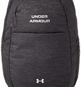 Under Armour Women's Hustle Signature Backpack , Jet Gray (010)/Metallic Silver , One Size Fits All