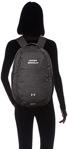 Under Armour Women's Hustle Signature Backpack , Jet Gray (010)/Metallic Silver , One Size Fits All