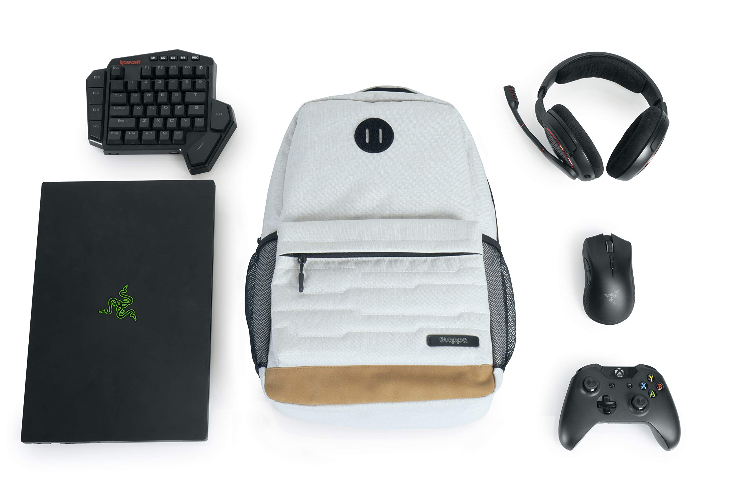 Slappa Alpha Series Gaming Laptop Backpack - Fits up to 15" Laptops; Silver (SL-ALPHA-LAPTOP-BP-WHT)