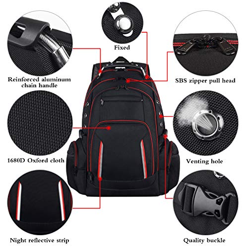 BILLITON MASHI Laptop Backpack for Men, Large Travel Computer Backpack with USB Charging Port for Work Business Fits 17 Inch Notebook, 40L, Anti Theft, Water Resistant, Black