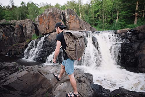 Frost River Isle Royale Mini Bushcraft Backpack - Durable Waxed Canvas Outdoor Hiking Pack, 18 Liter, Field Tan