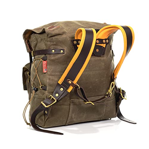 Frost River Isle Royale Mini Bushcraft Backpack - Durable Waxed Canvas Outdoor Hiking Pack, 18 Liter, Field Tan