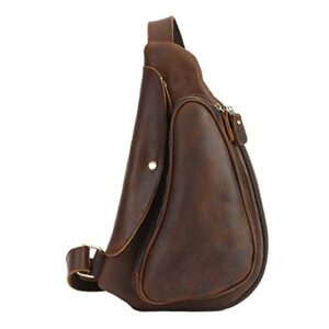 leathario men's leather sling bag chest bag one shoulder bag crossbody bag backpack for men