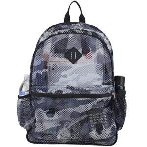 Eastsport Mesh Backpack, Gray Camo/Black