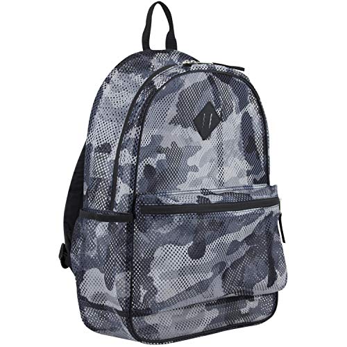 Eastsport Mesh Backpack, Gray Camo/Black