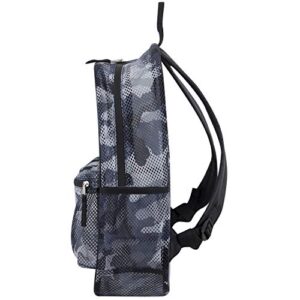 Eastsport Mesh Backpack, Gray Camo/Black