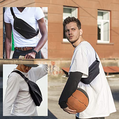 NIID-R0 Sling Bag Chest Bags for Men Women Stylish Multipurpose Fanny Pack Waterproof Crossbody Bag Shoulder Backpack for Travel Gym Cycling, Black