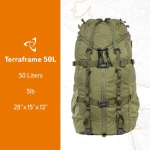 Mystery Ranch Terraframe 3-Zip 50 Backpack - For Serious Backpackers, Loden, Small