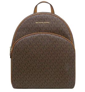 michael michael kors abbey jet set large leather backpack (brown 2020)