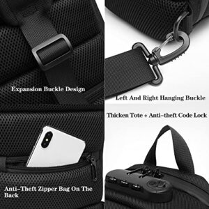 OZUKO Anti Theft Chest Sling Shoulder Backpacks Bags Crossbody Daypack Waterproof Chest Bag with USB Charging Port (Black)