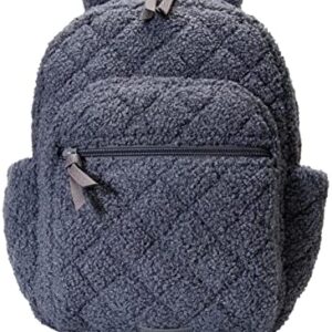 Vera Bradley Women's Teddy Fleece Sherpa Small Backpack, Thunder Blue, One Size