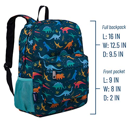 Wildkin 16-Inch Kids Backpack for Boys & Girls, Perfect for Elementary School Backpack, Features Padded Back & Adjustable Strap, Ideal Size for School & Travel Backpacks (Jurassic Dinosaurs)