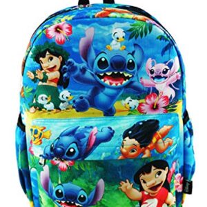 Lilo And Stitch Deluxe Oversize Print Large 16" Backpack with Laptop Compartment - A19563 Multi-color