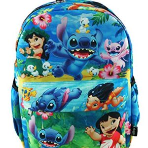 Lilo And Stitch Deluxe Oversize Print Large 16" Backpack with Laptop Compartment - A19563 Multi-color