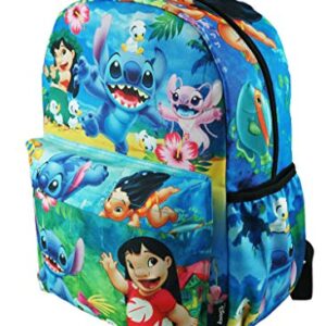 Lilo And Stitch Deluxe Oversize Print Large 16" Backpack with Laptop Compartment - A19563 Multi-color