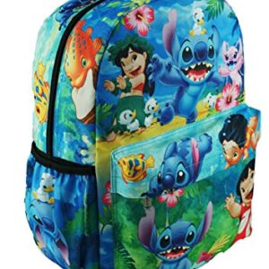 Lilo And Stitch Deluxe Oversize Print Large 16" Backpack with Laptop Compartment - A19563 Multi-color