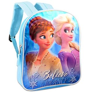 Frozen Travel Bag Backpack for Girls Toddlers Kids ~ 2 Pc Bundle with Premium 15" Frozen School Bag Travel Set, Stickers | Frozen School Supplies