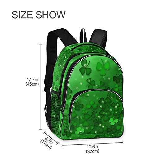 OREZI Waterproof Schoolbag for Girls Boys,Saint Patrick Day Laptop Backpack with USB Charging Port,College Bookbag for Women Men