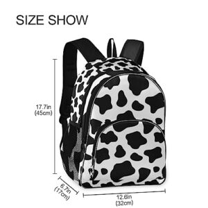 OREZI Fashion Backpack for Women Girl,Black And White Cow Print Schoolbag Backpack Bookbags Travel Bag Casual Daypack Rucksack for Student Teenagers kid's