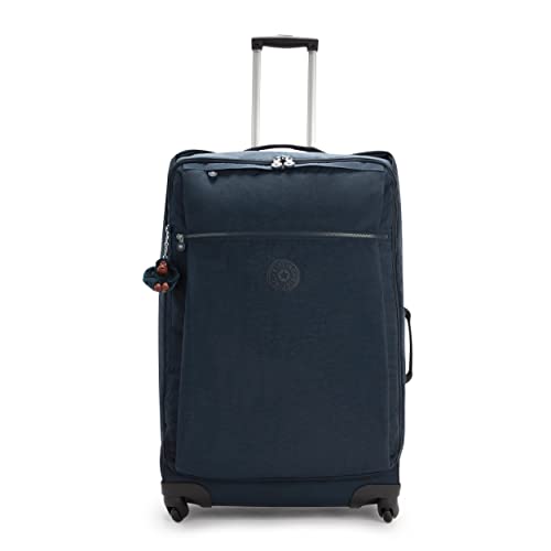 Kipling Women's Darcey Large Inch Softside Checked Rolling Luggage, 360 Degree Spinning Wheels, True Blue Tonal, 19.25" L x 29" H x 11.5" D