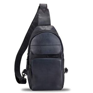 Genuine Leather Sling Bag Crossbody Purse Handmade Hiking Daypack Retro Shoulder Backpack Vintage Chest Bag (Darkgrey)