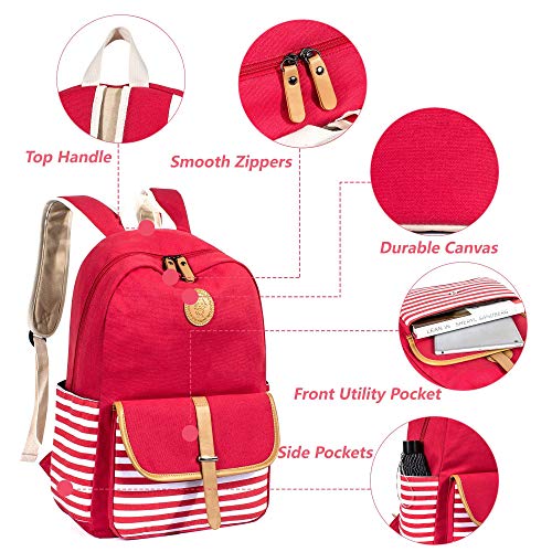 Leaper Striped School Backpack and Unicorn Backpack Bundle